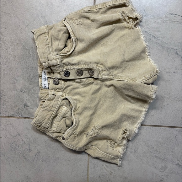 Zara | Other | Zac Posen Cream Distressed Women Shorts | Poshmark
